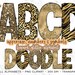 Leopard Glitter Doodle Alphabet PNG, Animal Print Font (digital ...