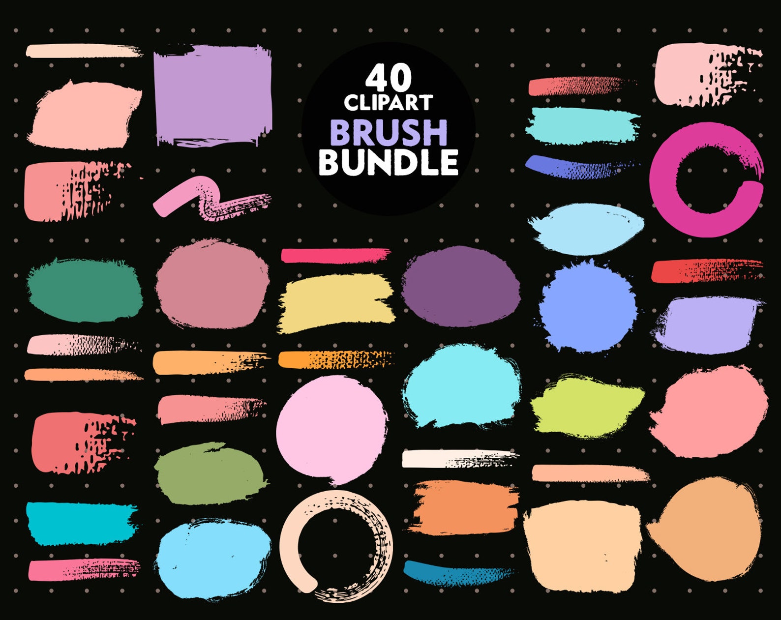 40 Watercolor Splash Clipart Watercolor Brush Strokes PNG | Etsy