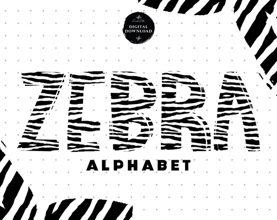 Zebra Sublimation Alphabet Alphabet Clipart Zebra PNG | Etsy