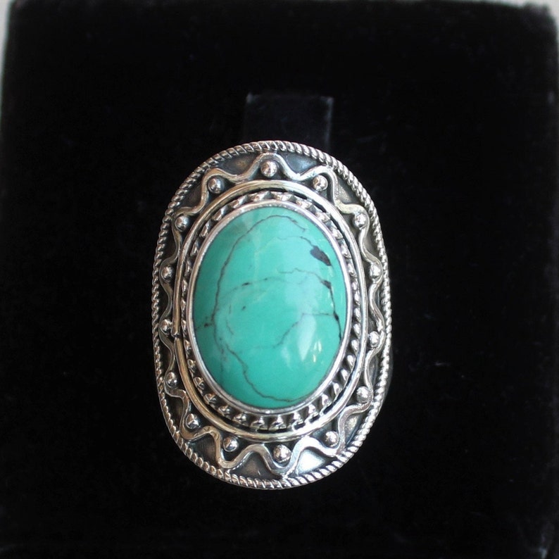 Turquoise Rings Sterling Silver handmade jewelry Natural | Etsy