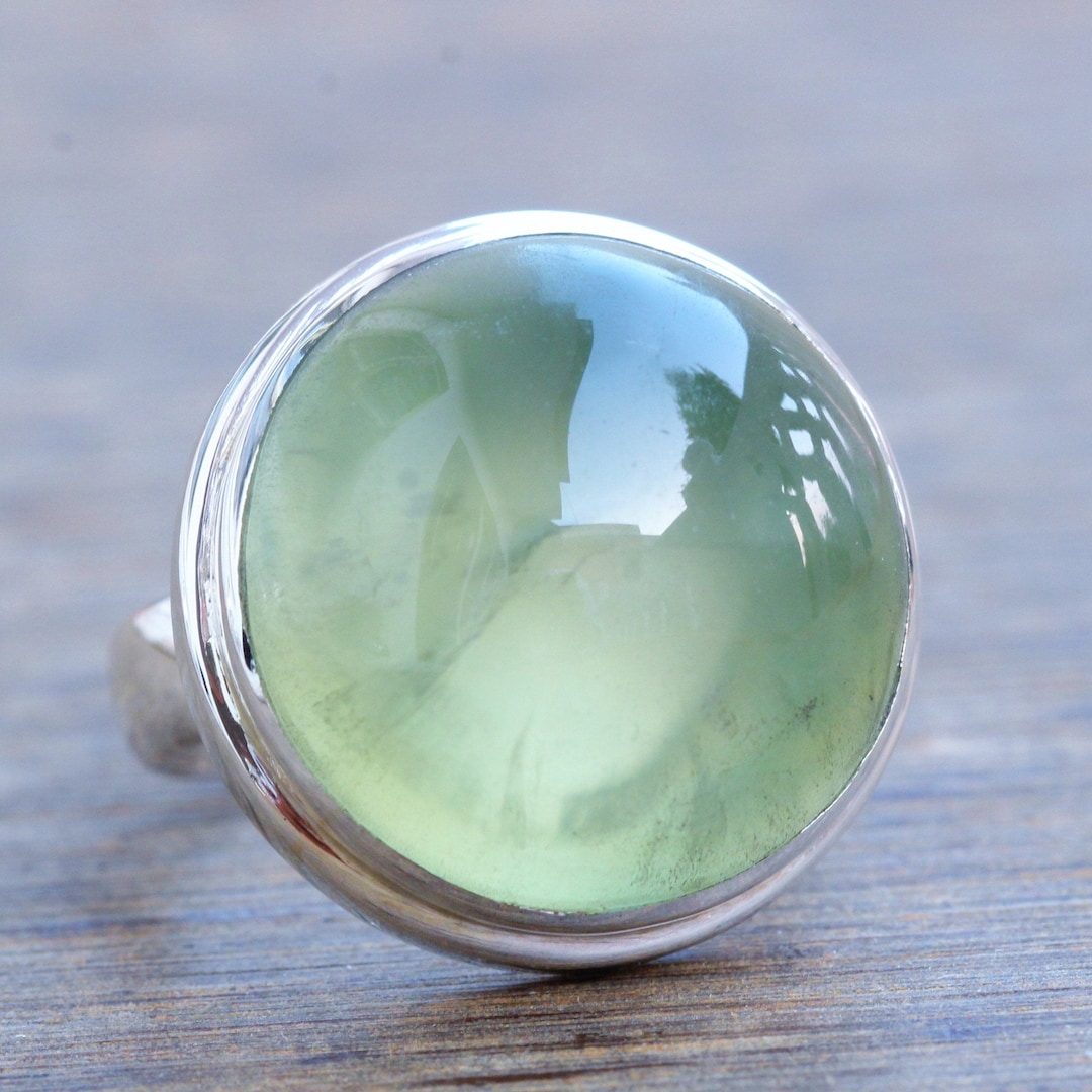 Prehnite Rings, Sterling Silver Jewelry, Silver Bezel Rings, Valentine ...