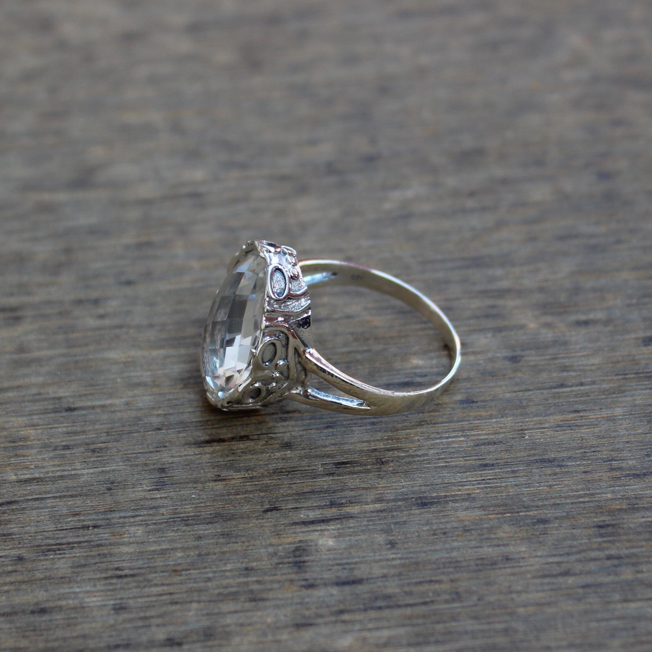 Crystal Quartz Rings Sterling Silver Jewelry Clear Cut - Etsy