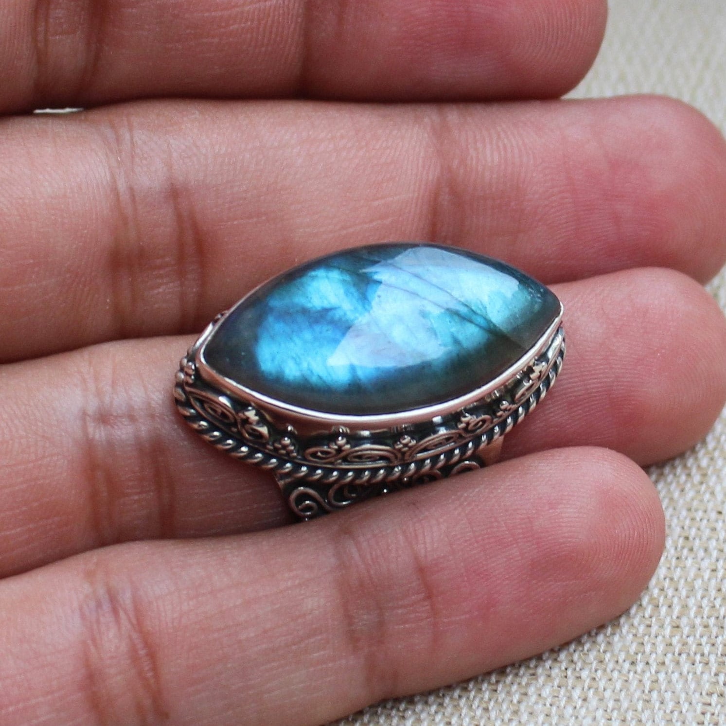 Labradorite Ring Sterling silver Jewelry Statement Rings | Etsy