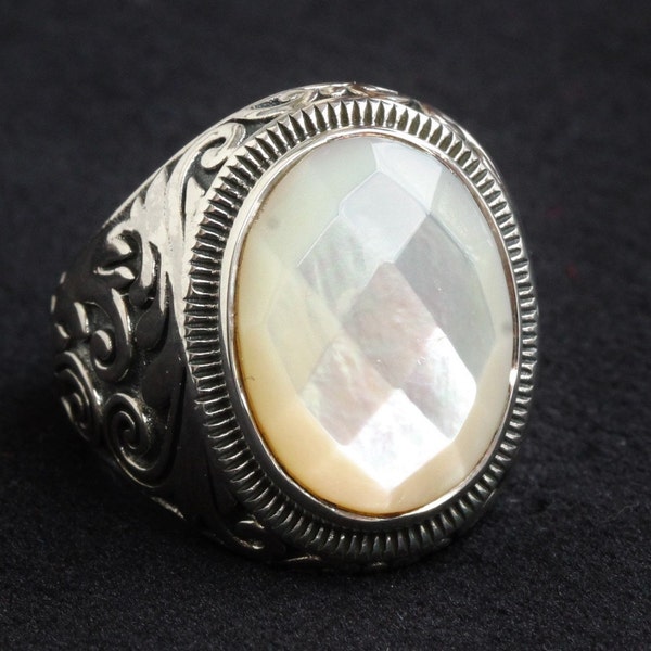 Men's Mother of Pearl Rings - Etsy