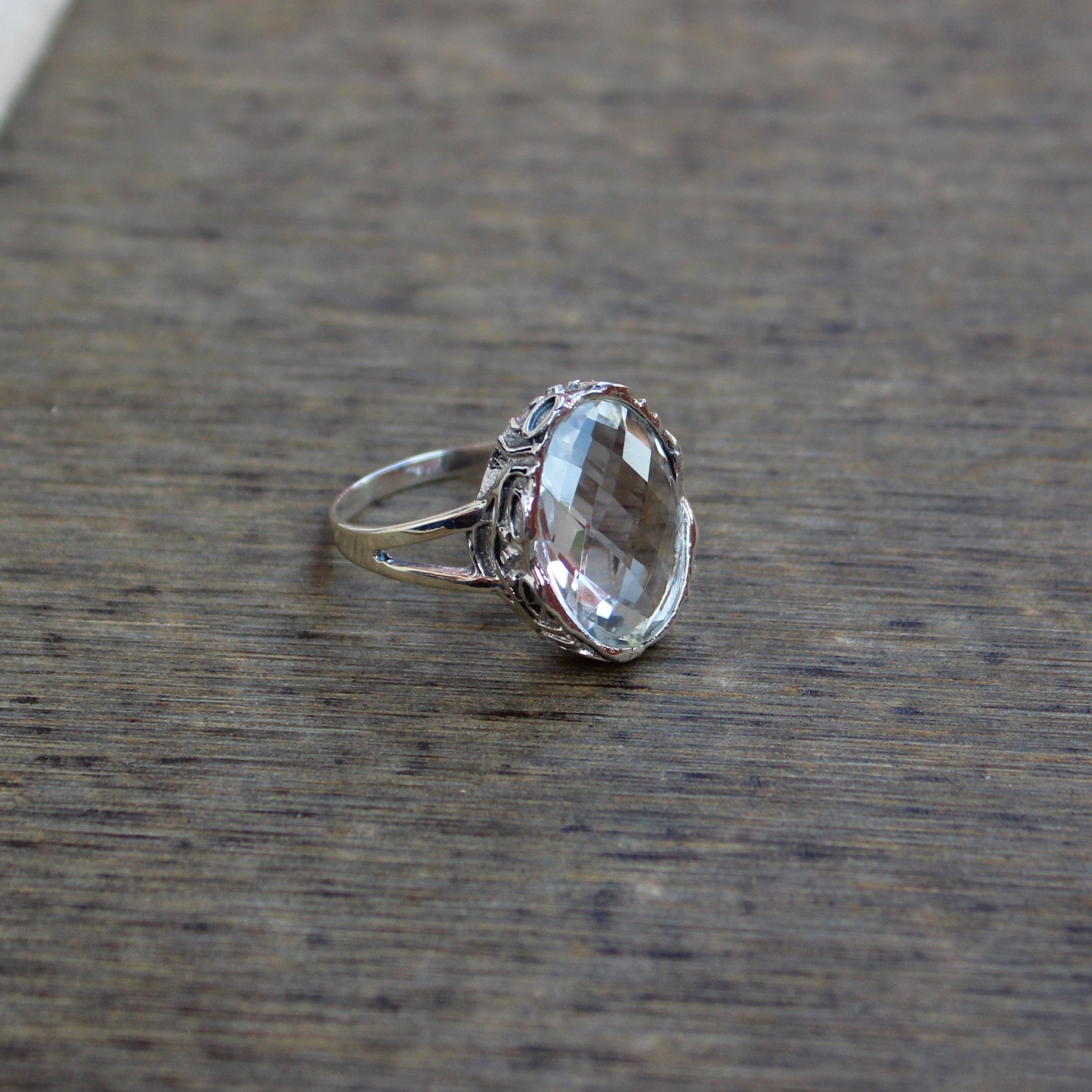 Crystal Quartz Rings Sterling Silver Jewelry Clear Cut - Etsy