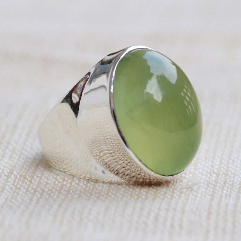 Prehnite Rings Sterling Silver Jewelry Silver Rings Stone - Etsy