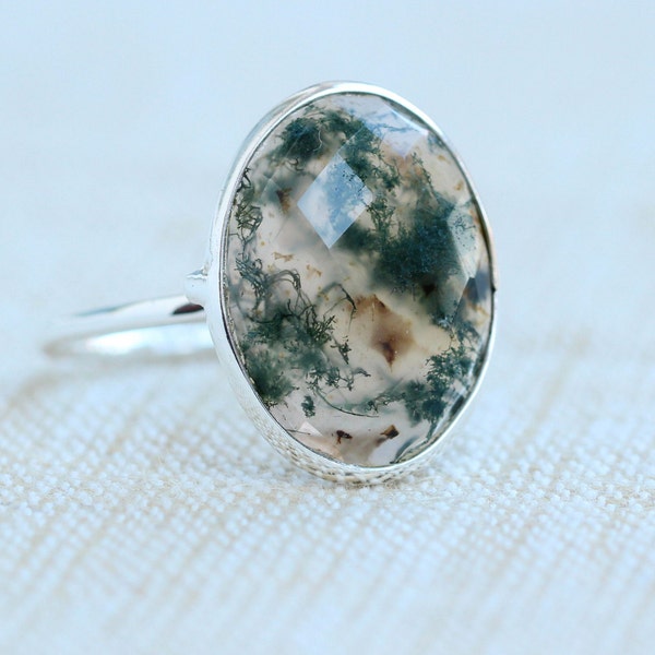 Moss Agate Rings - Etsy