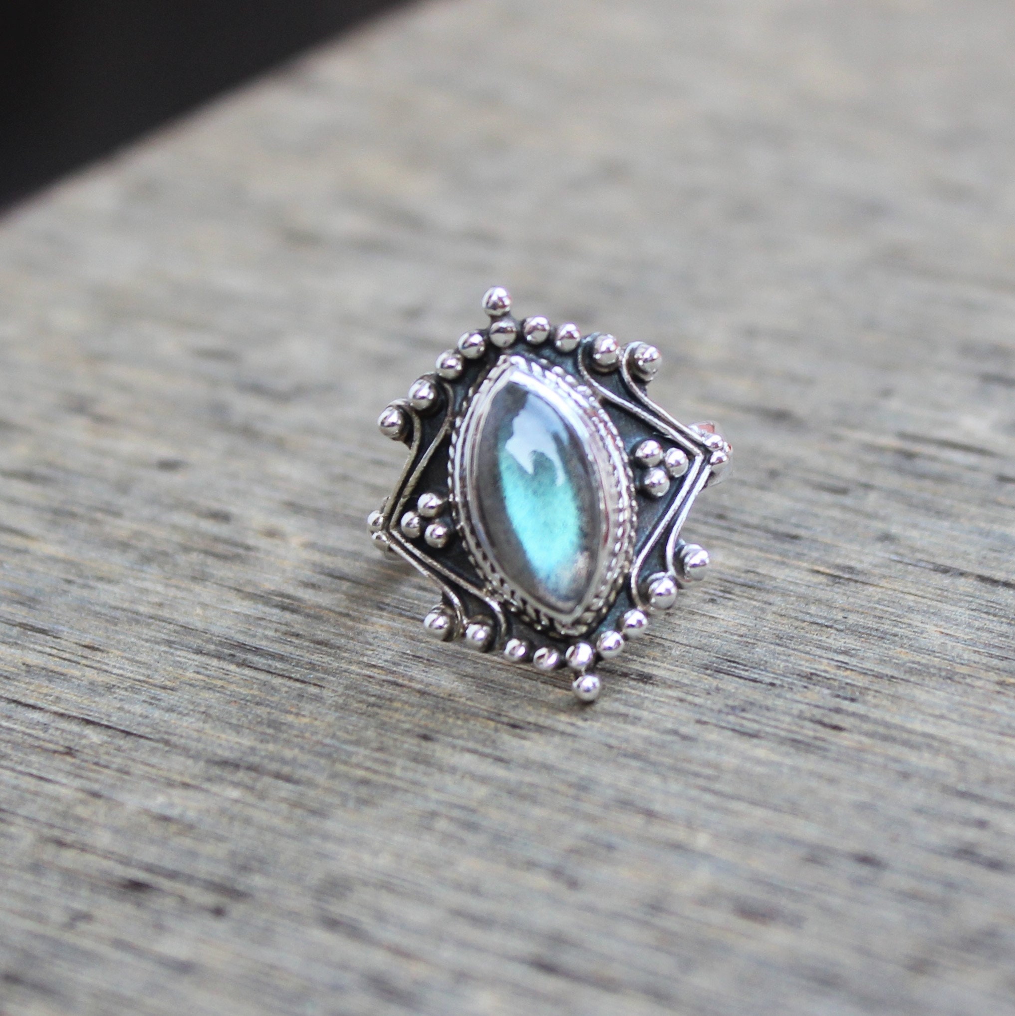 Labradorite ring Sterling Silver labradorite jewelry | Etsy