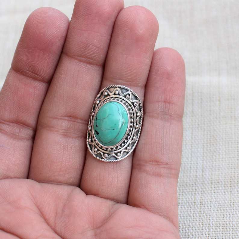Turquoise Rings Sterling Silver handmade jewelry Natural | Etsy