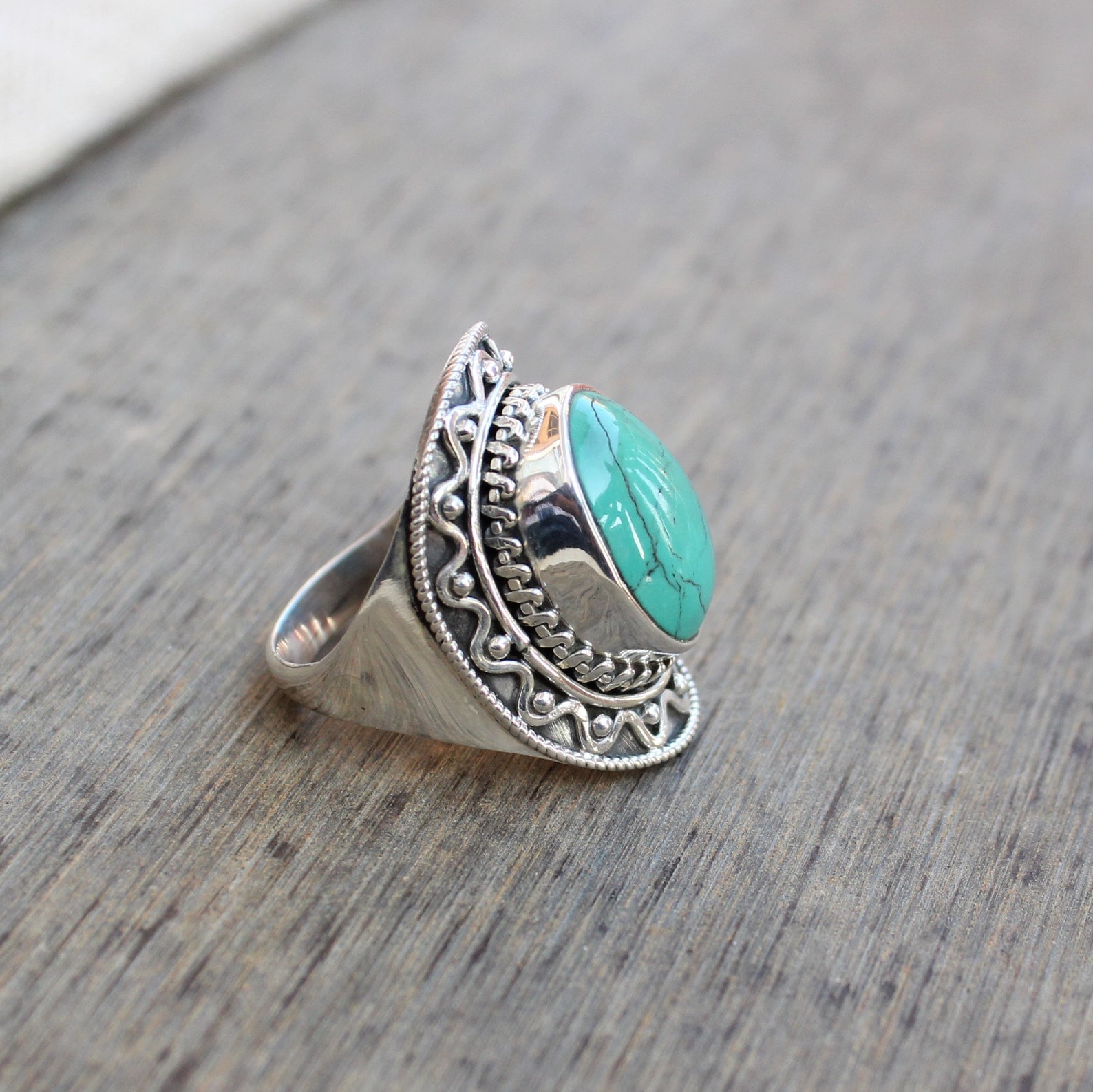 Turquoise Rings Sterling Silver Handmade Jewelry Natural - Etsy
