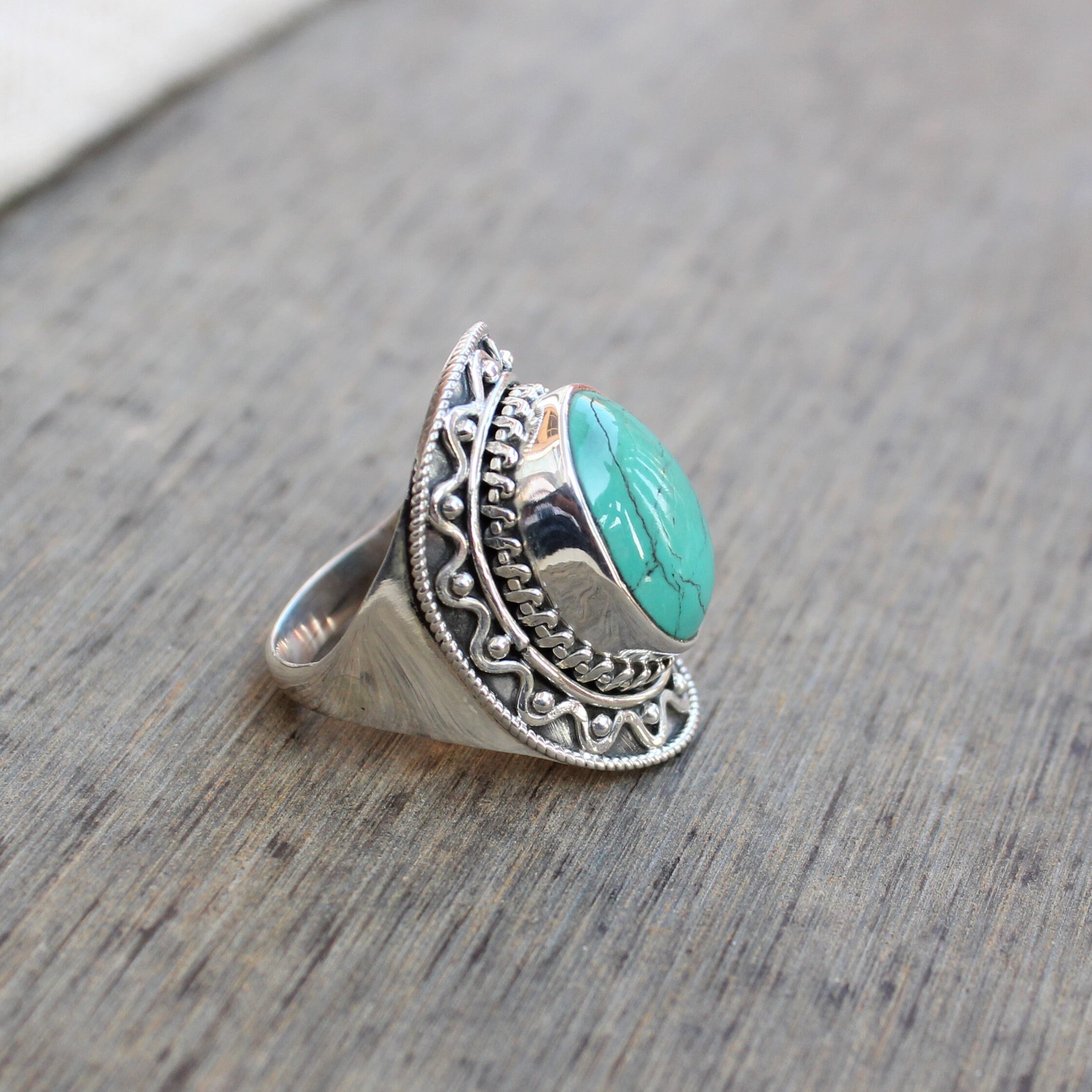 Turquoise Rings Sterling Silver Handmade Jewelry Natural - Etsy