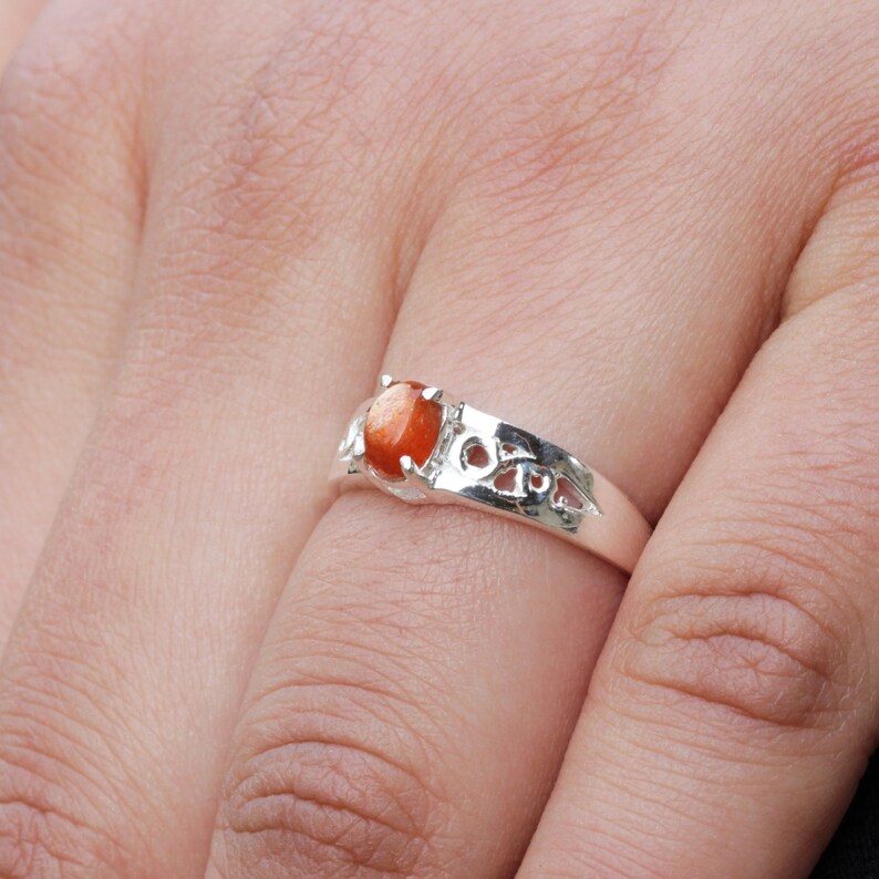 Sunstone Ring Natural Gemstone Jewelry 925 Sterling Silver - Etsy