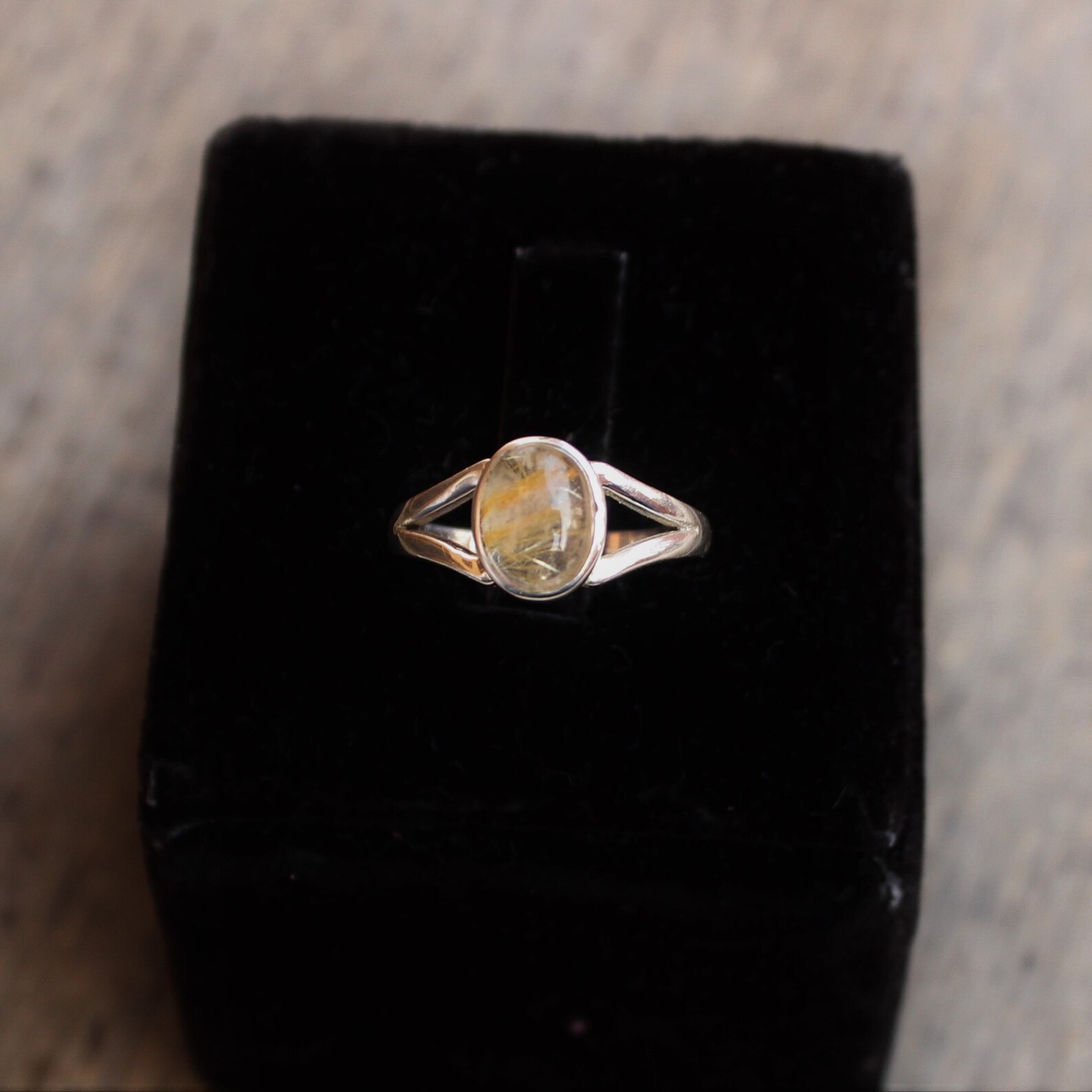 Golden Rutile Ring Sterling Silver Rings Engagement Ring - Etsy