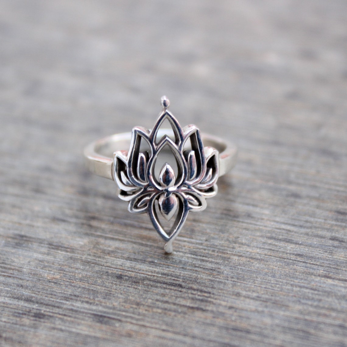 Lotus Shape Sterling Silver Rings Silver Bands Lotus Ring - Etsy