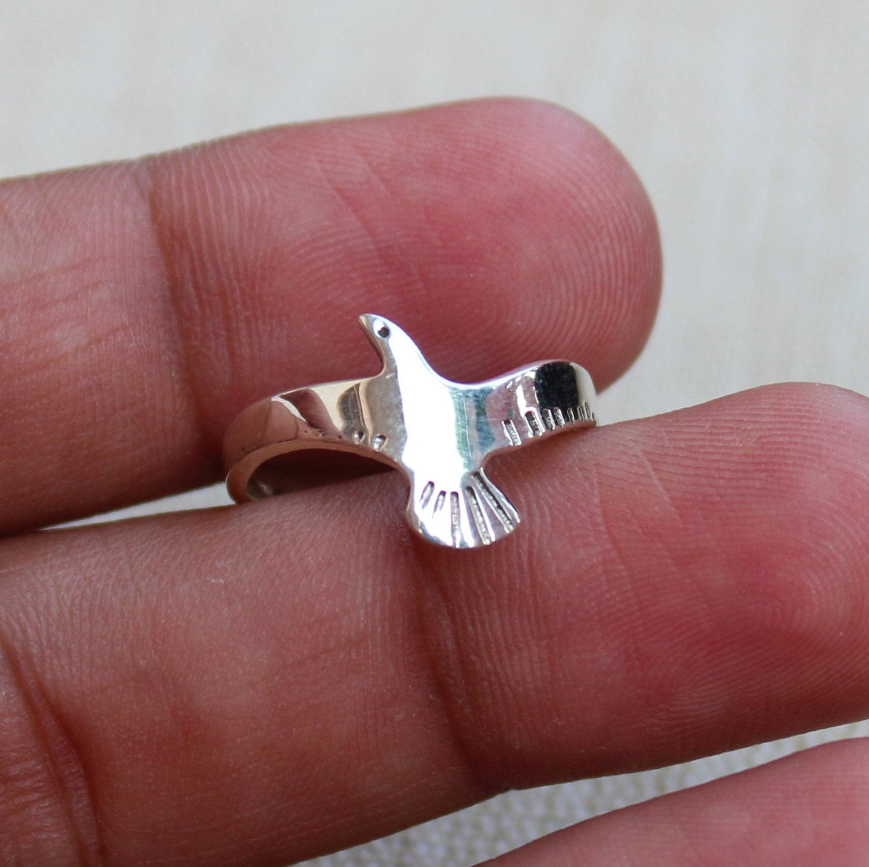 Eagle shape sterling silver rings silver bands bird shape | Etsy