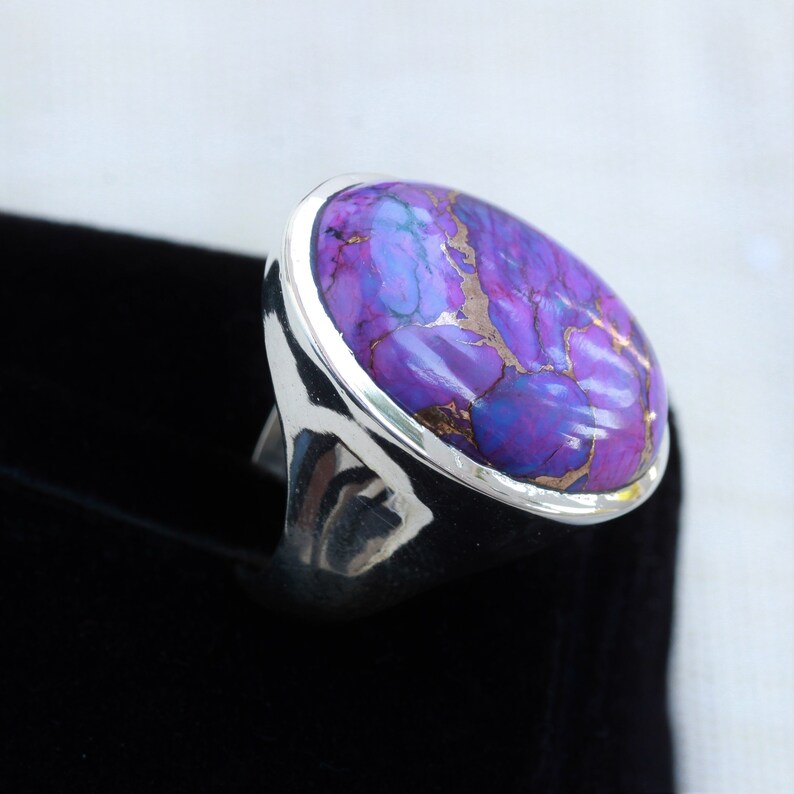 Purple Turquoise Ring Sterling Silver Jewelry Copper - Etsy