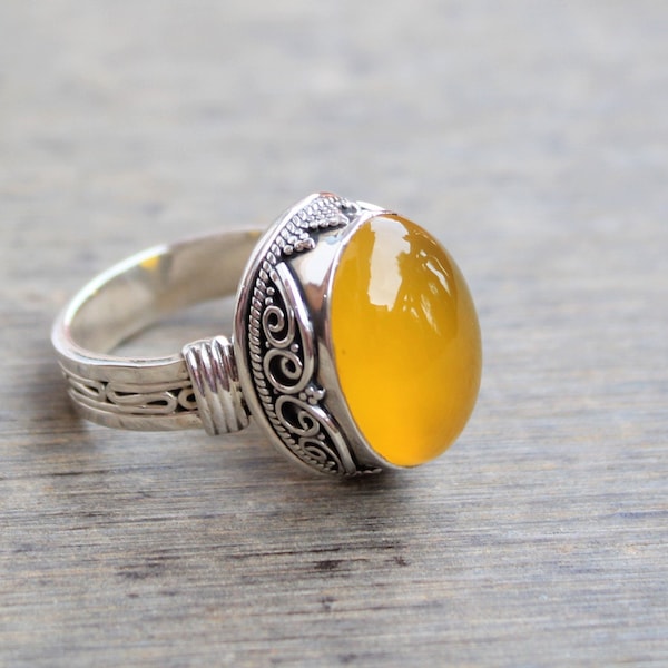 Yellow Stone Ring - Etsy