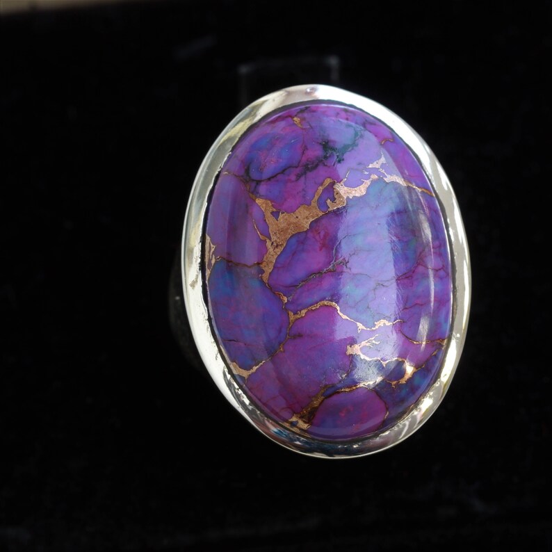 Purple Turquoise Ring Sterling Silver Jewelry Copper - Etsy