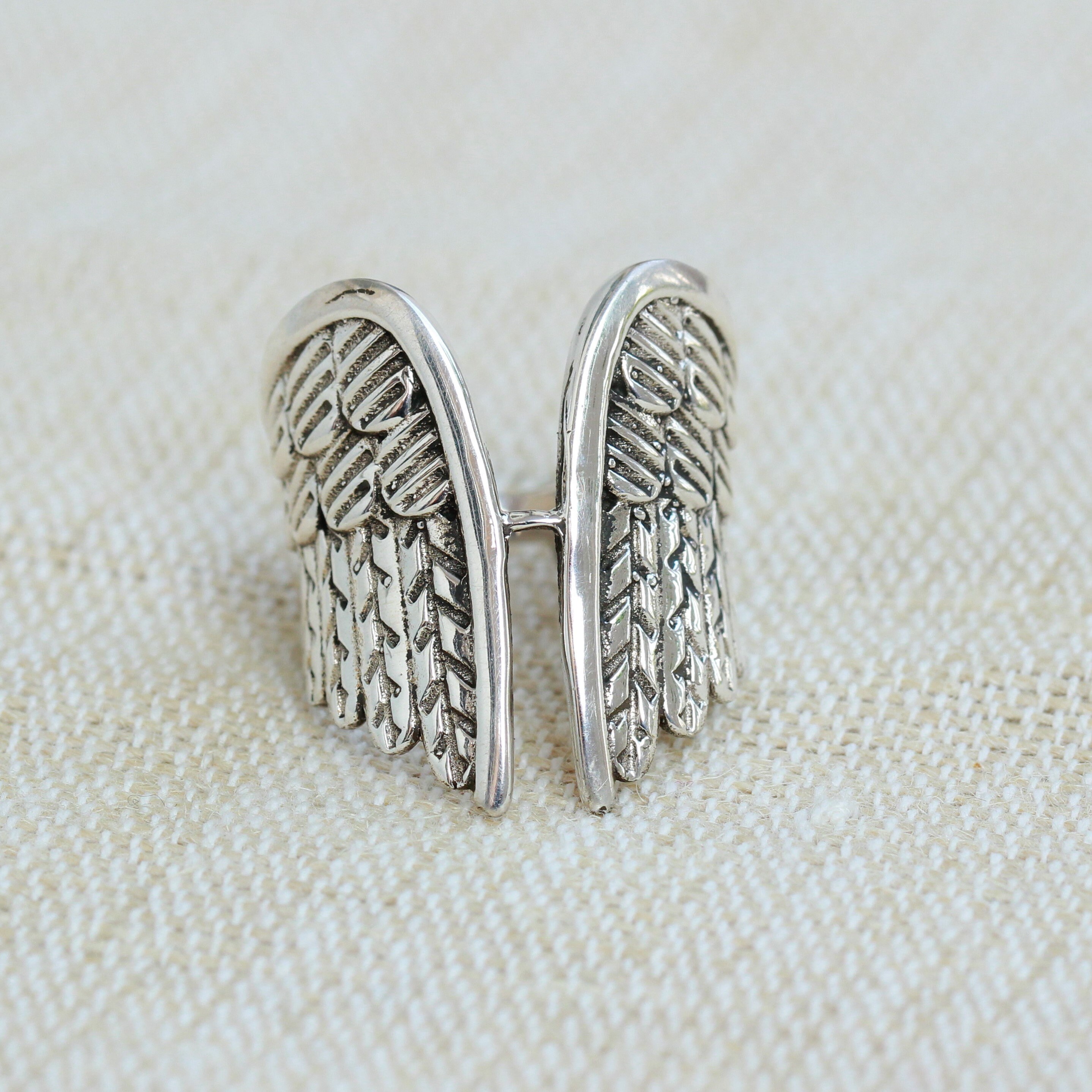 Angel Wings Rings 925 Sterling Silver Jewelry Memorial | Etsy