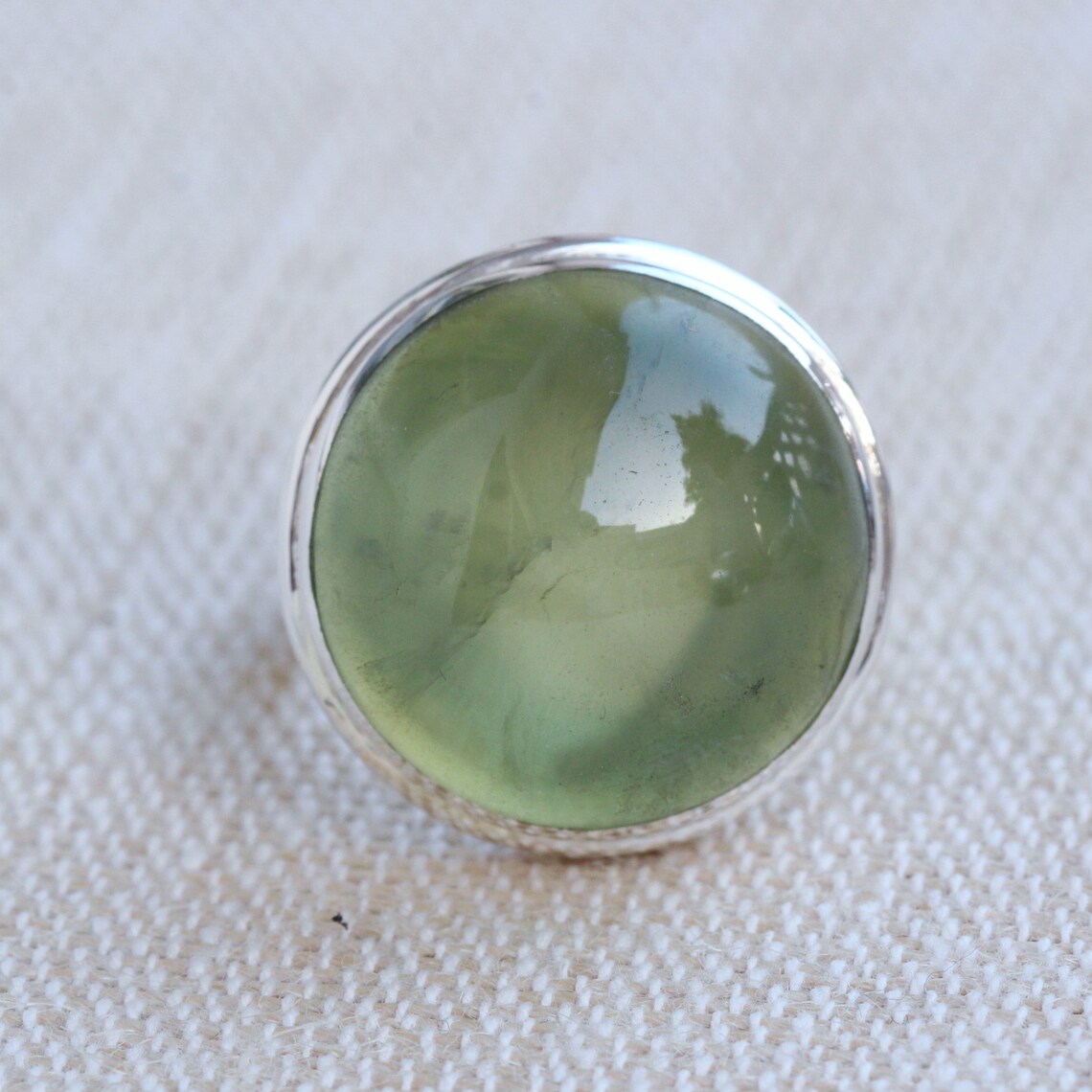 Prehnite Rings Sterling Silver Jewelry Silver Bezel Rings - Etsy