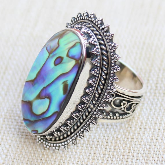 Abalone Shell Rings Sterling Silver handmade ring gift for | Etsy