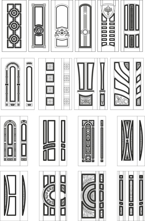 91 Doors dxf file best designs for CNC router. DXF File | Etsy