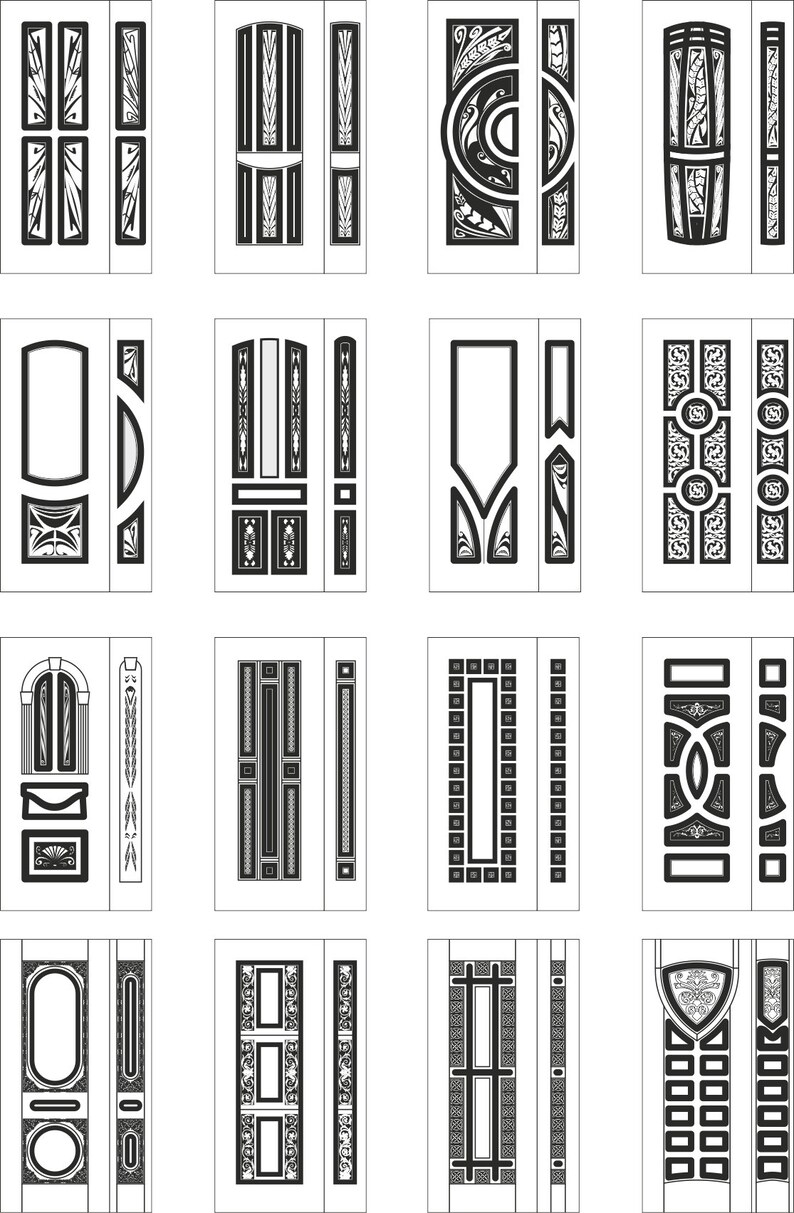 91 Doors Dxf File Best Designs for CNC Router. DXF File - Etsy