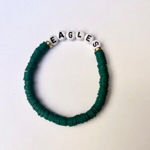 Trio of Ombré Green Eagles Inspired Stretch Friendship Bracelet ...