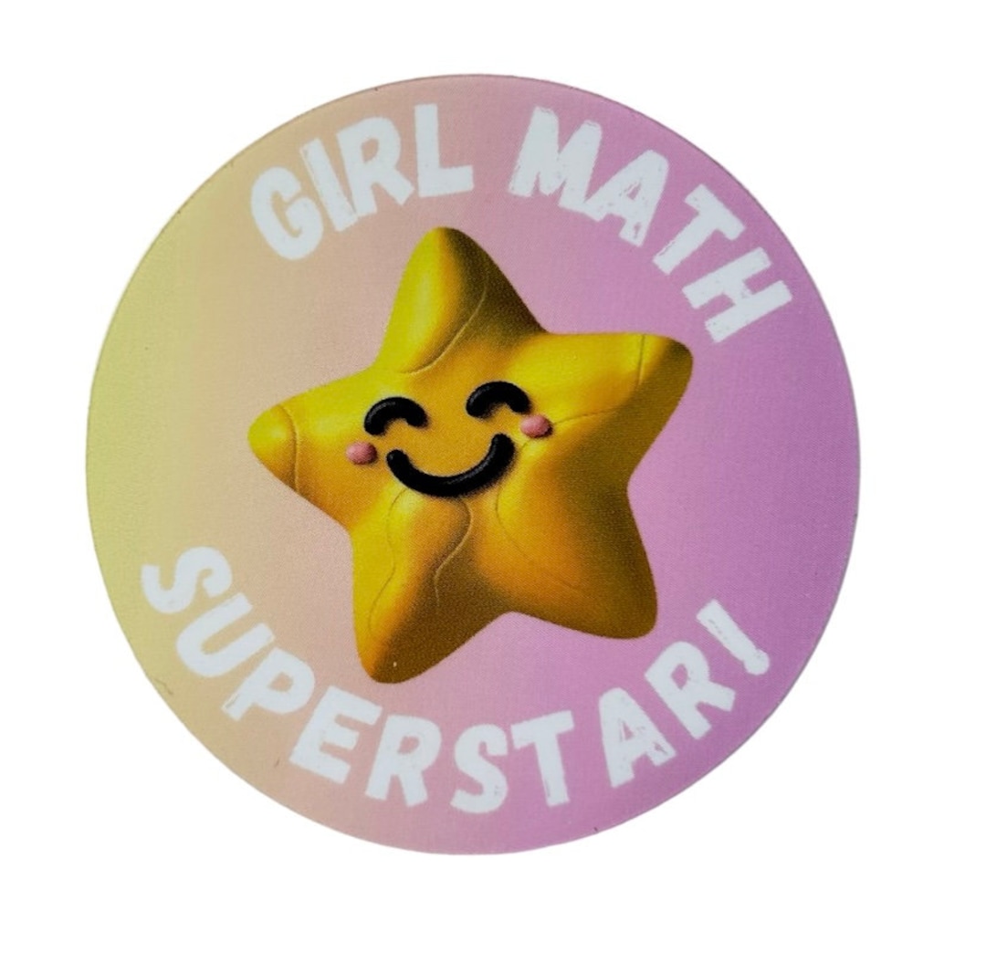 Vinyl Kawaii girlmath Sticker Girl Math Superstar Sticker. - Etsy