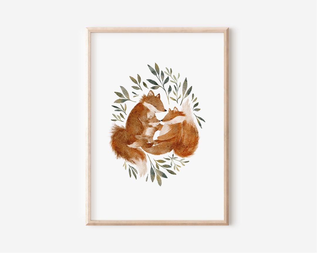 Poster Fuchs Family A4 A3 Forest Animals Children's Room Pictures Children's Posters Children ...