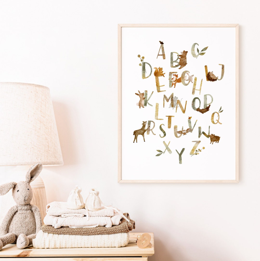 Poster ABC Letter Poster Forest Animals A4 A3 Poster - Etsy
