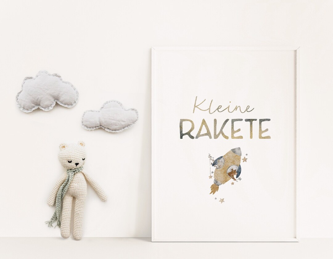 Poster Kleine Rakete A4 A3 Kinderzimmer Spruch Weltraum Rakete Print ...
