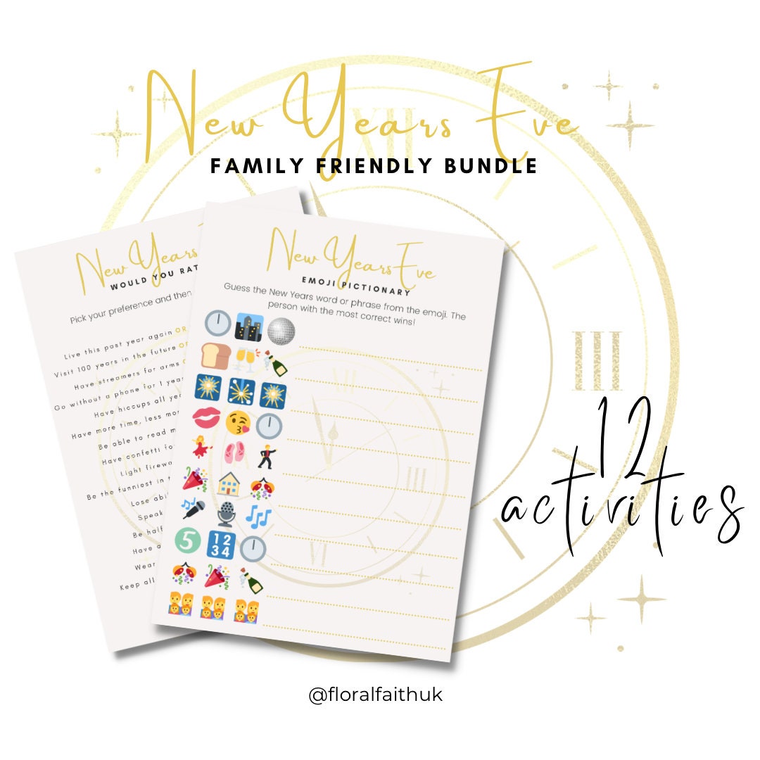 New Years Eve Bundle New Years Games Activities Family - Etsy