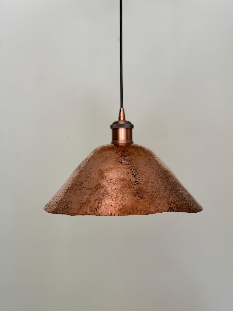 Handcrafted Copper Lampshade Hammered, Copper Pendant Light Vintage ...