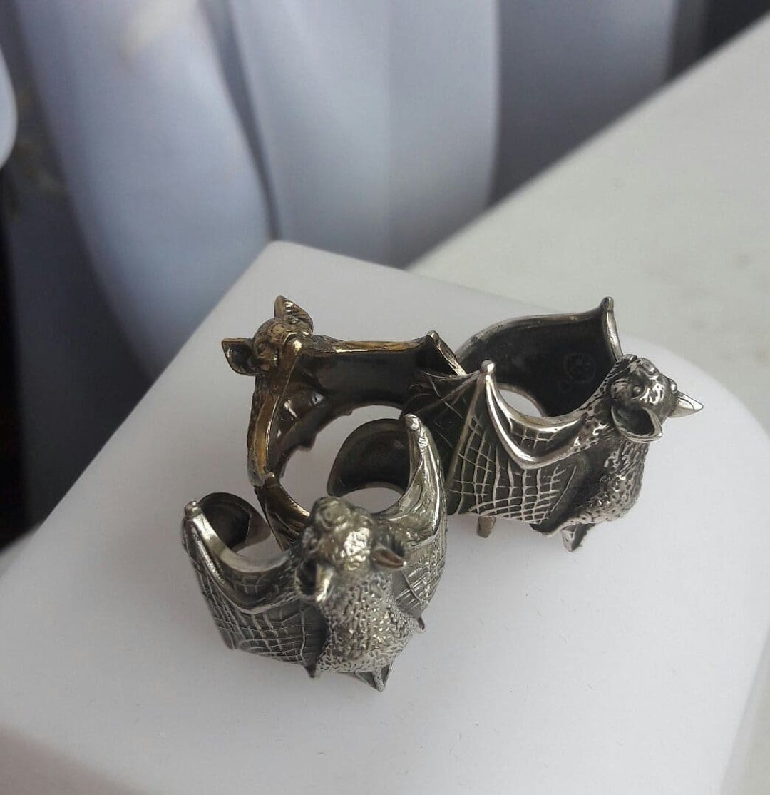 Magical Occult Ring - Bat Sterling Silver Ring Vampire Animal Rings ...