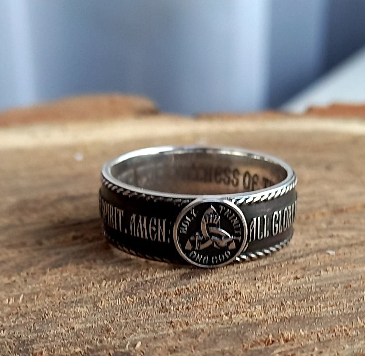 Orthodox silver rings with a prayer/Holy Trinity" Orthodox jewelry made ...