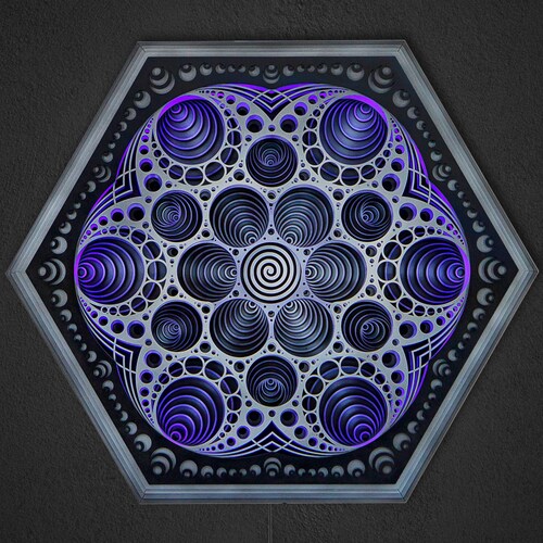 Wall Art Sacred Geometry Led Mandala vibration - Etsy