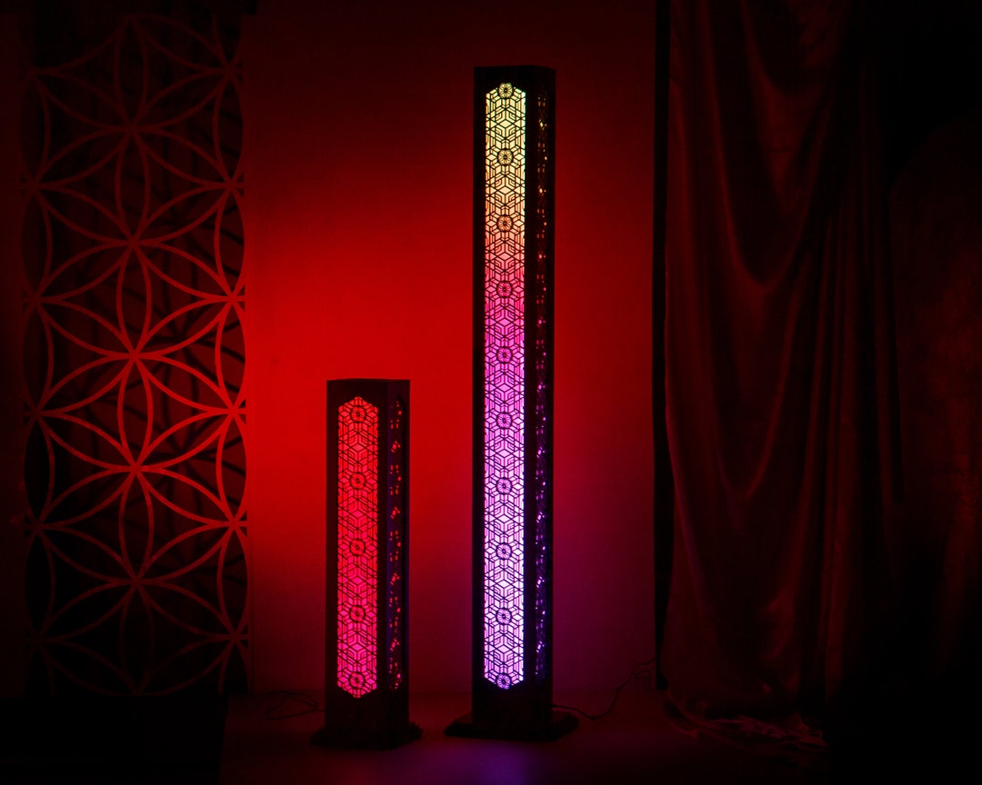 Floor Lamp Vertical Luminous, With Smart Led, Remote Control via Phone ...