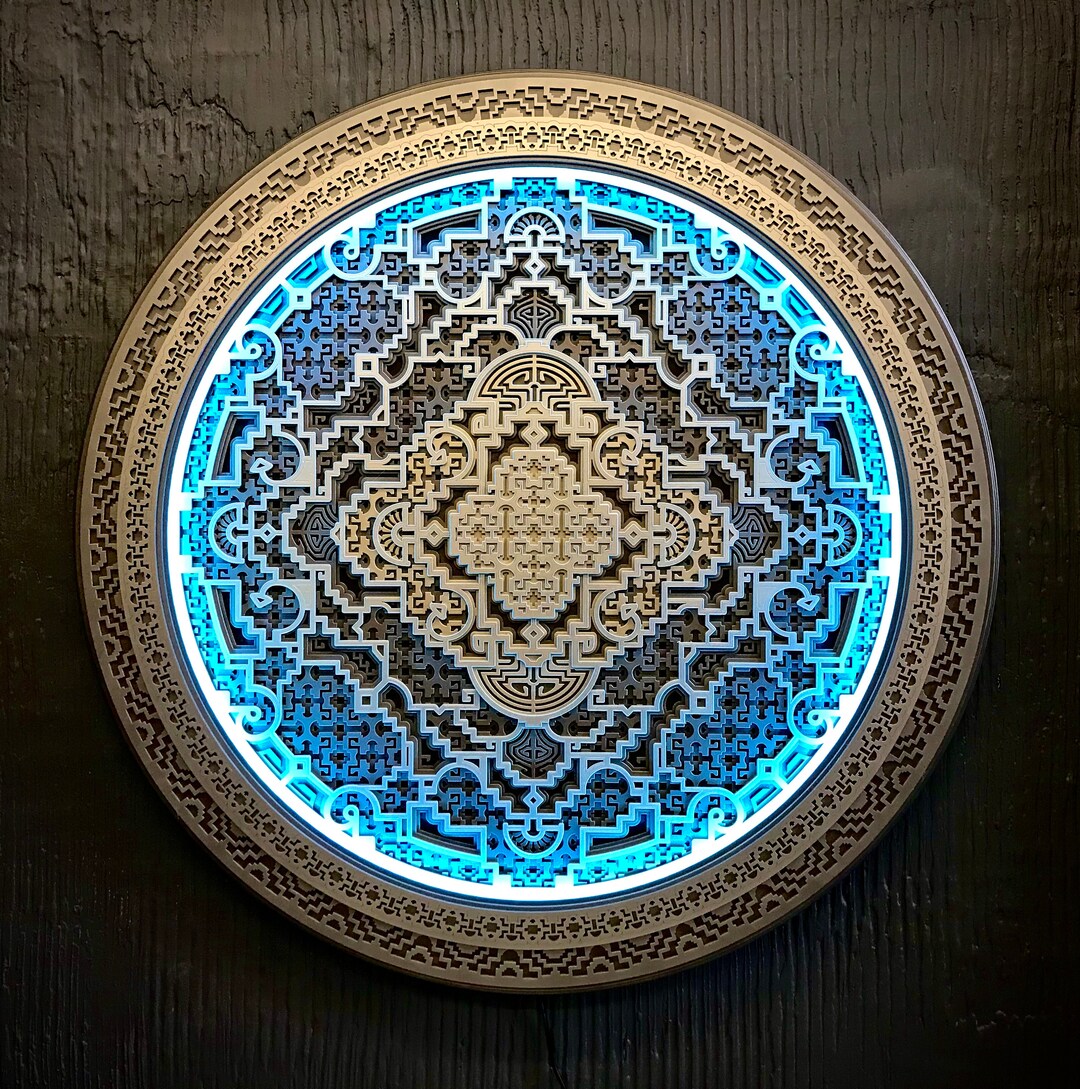 Wall Art 70 сm/27,6" Sacred Geometry Led Lamp "entheogen 2.0 ...