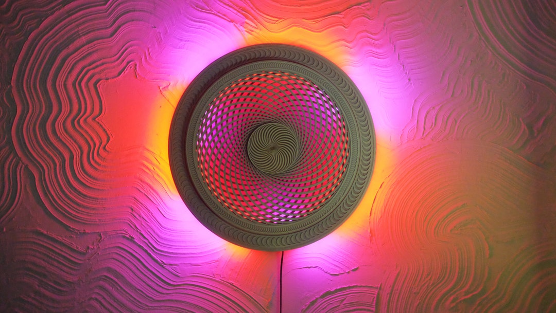 Running Mandala 3D Multilayered Led Lamp Wall Art "fibonacci" Sacred ...