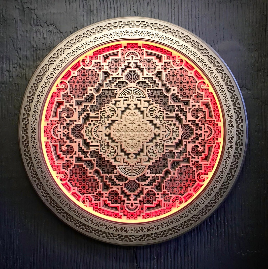 Led Lamp 88сm /34". "entheogen 2.0". Wall Art Sacred Geometry With ...