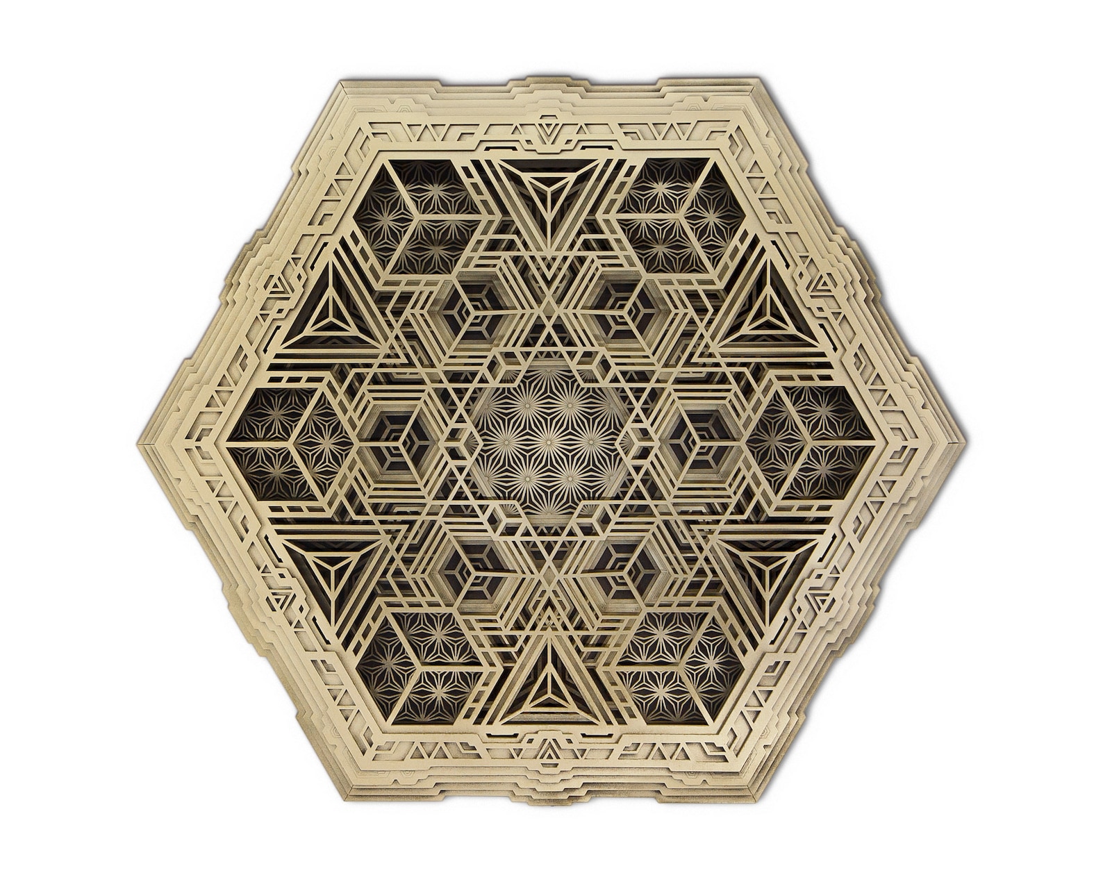 Wall Art Sacred Geometry Led Lamp "navi", With Remote Control. 67cm X ...