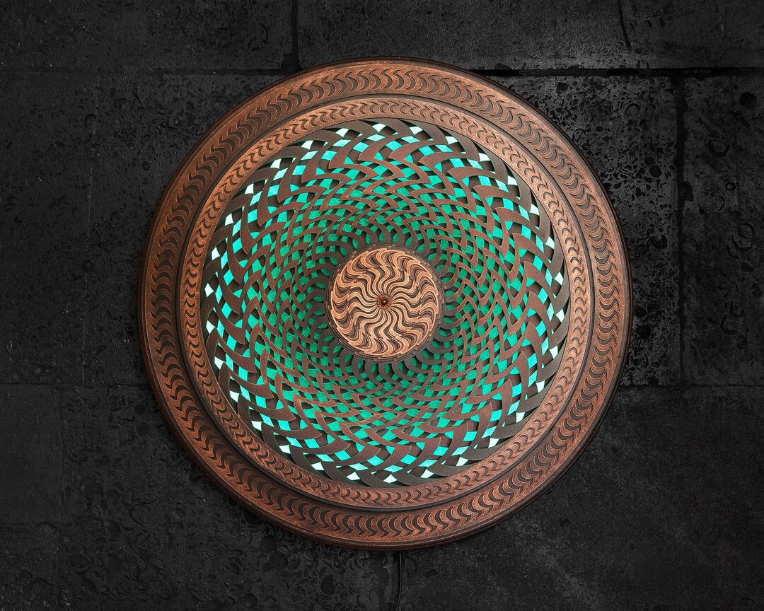Running Mandala 90 сm/35'' Led Lamp "mirage" Wall Art Sacred Geometry ...