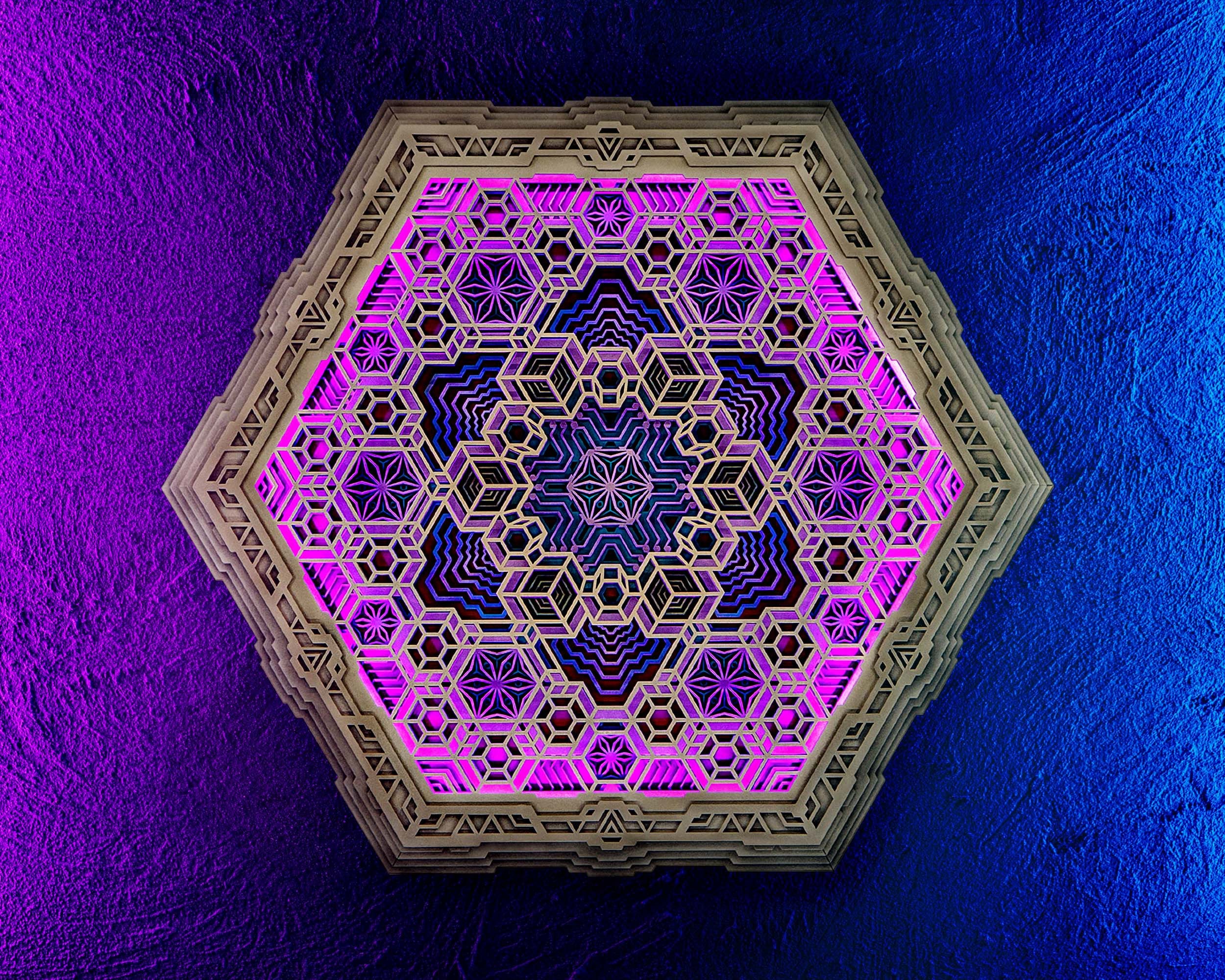 Led Mandala Wall Art Sacred Geometry vega 80cm - Etsy