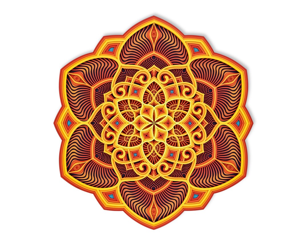 Mandala 80-90cm "sunflower", Wall Art Sacred Geometry. Hot Yellow Decor ...