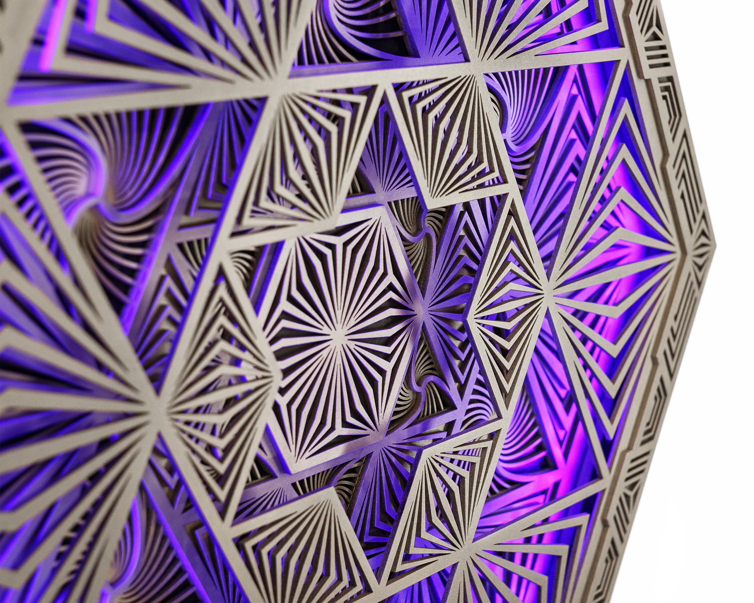 Wall Art Sacred Geometry Led Lamp "magen", With Remote Control. Star of ...