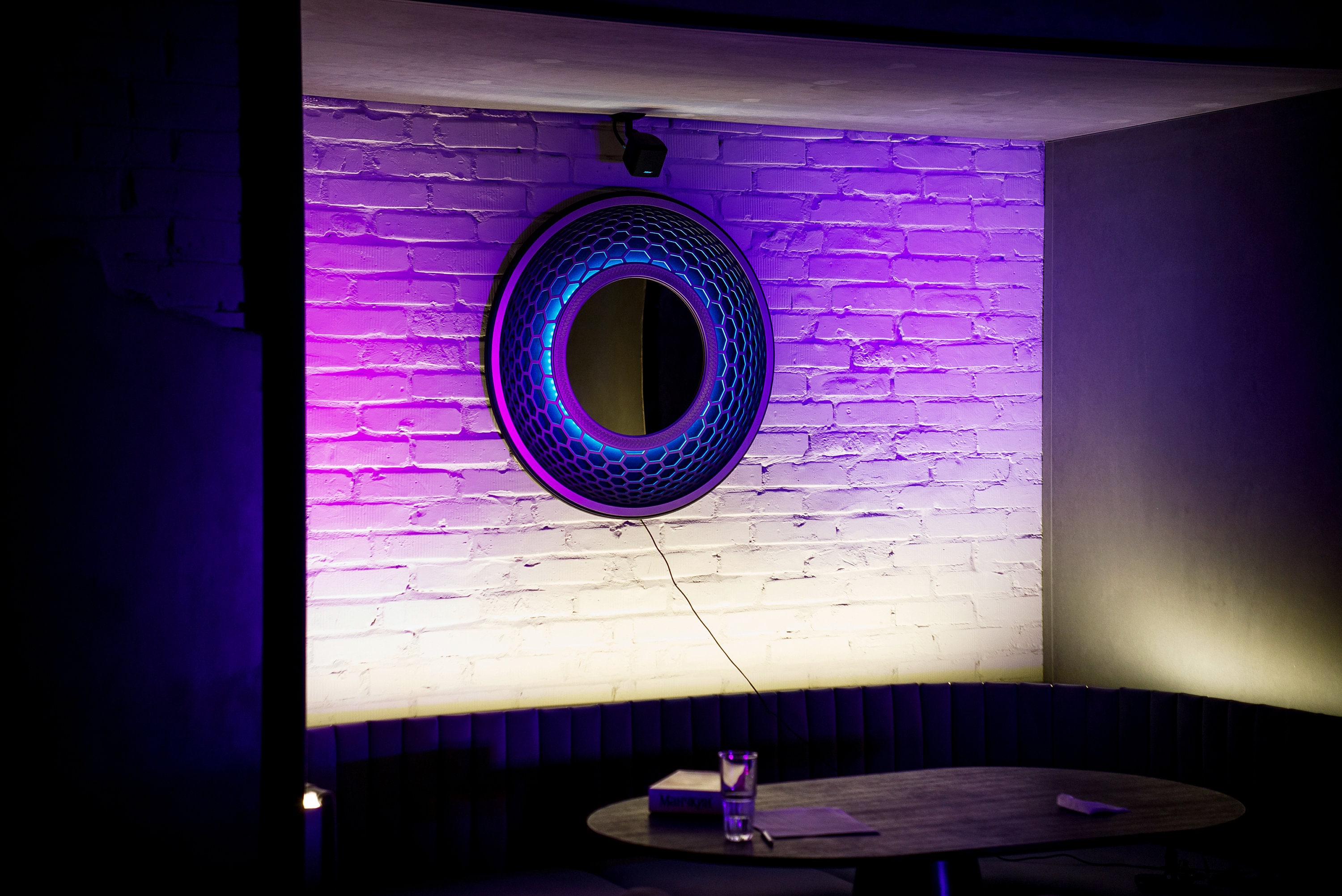 Neon Honeycomb Fractal Mirror, Wall Art Mandala With Led&remote (90cm ...