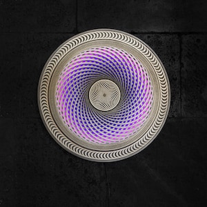 Running Mandala 3D Multilayered Led Lamp Wall Art "fibonacci" Sacred ...