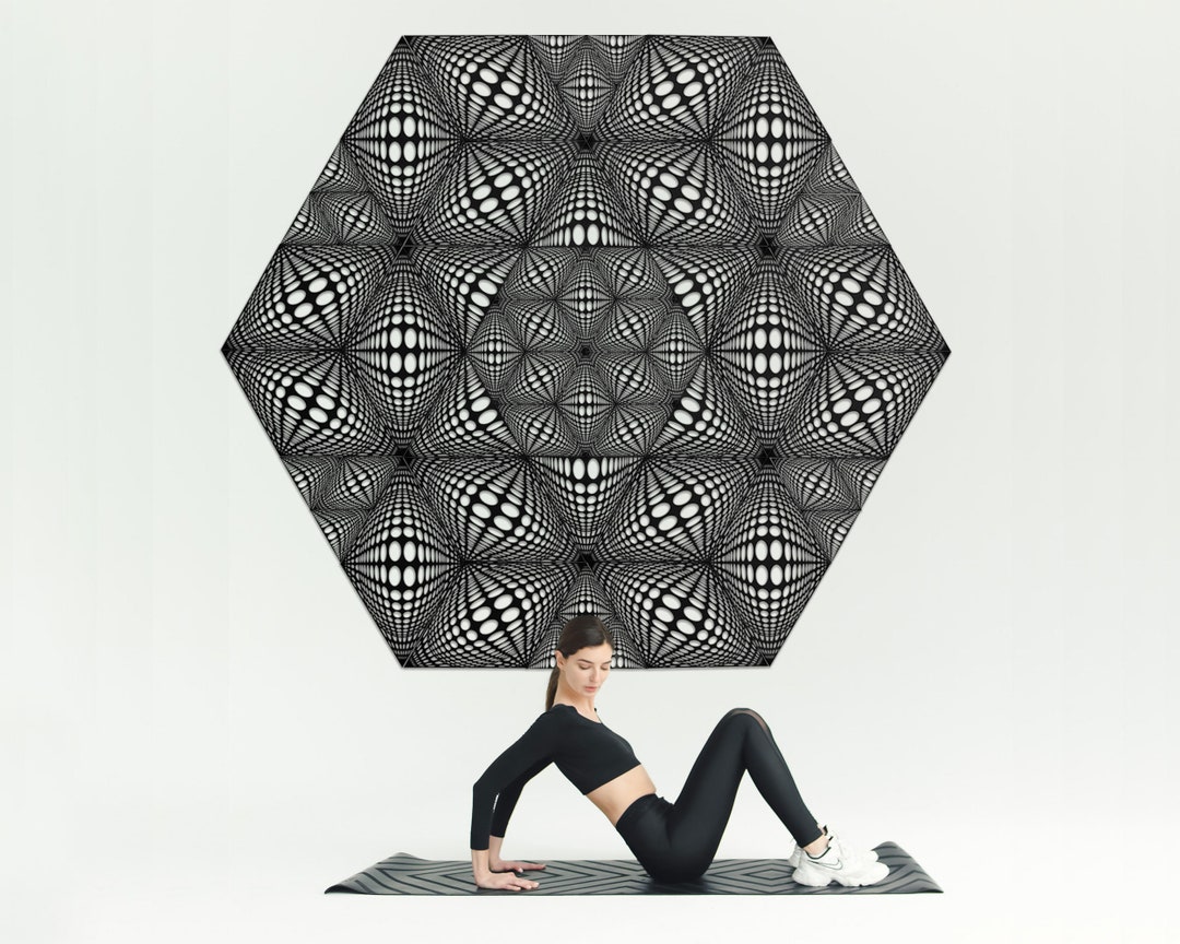 Wall Decorative Panels Black Star-tejat. Optical Illusion Wall Art ...