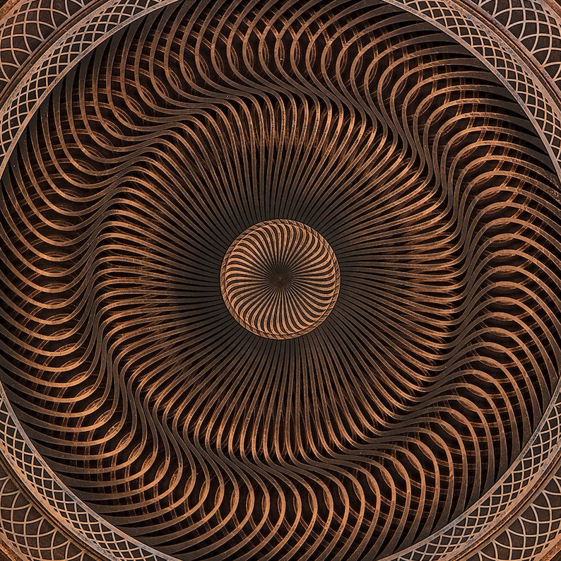 Running Mandala 3D Multilayered "whisper of the Universe" Led Lamp Wall ...